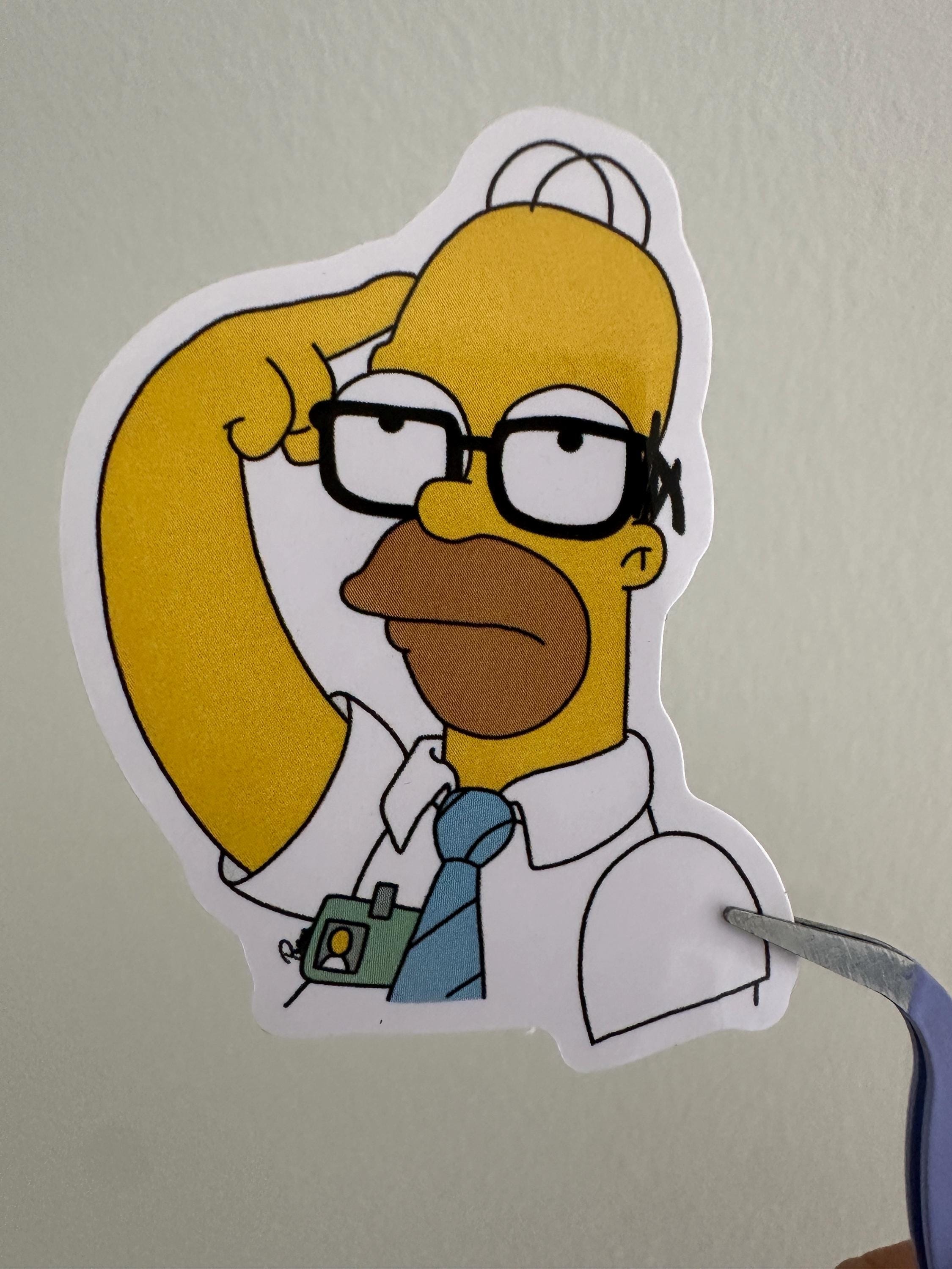 Homer Simpson Sticker: Waterproof Die Cut Decal for Water Bottles ...