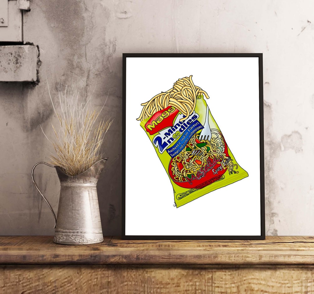 Indian Maggi Noodles Modern Printable Wall Art Desi Nostalgia Art Desi ...