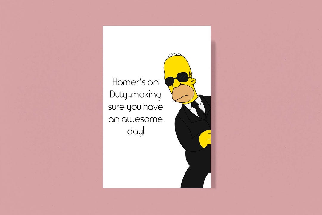 Homer Simpson Birthday Card | Funny TV Show Greeting (digital Download ...