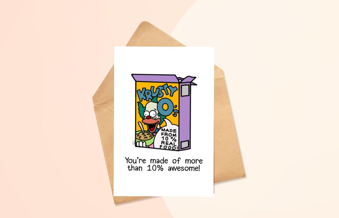 Krusty the Clown Birthday Card: Simpsons Printable (digital Download ...