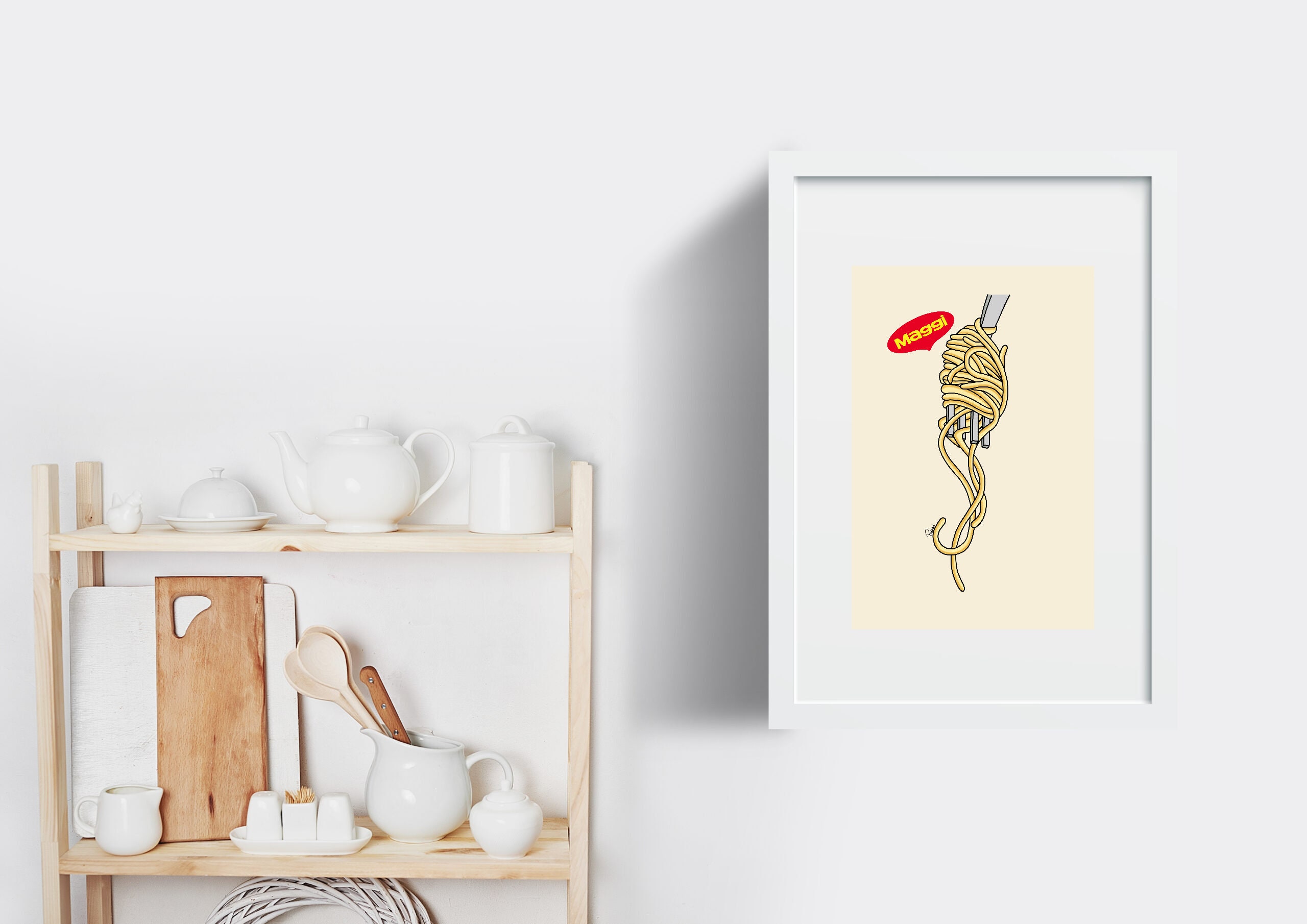 Indian Maggi Noodles Modern Printable Wall Art Desi - Etsy