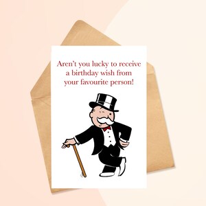 Monopoly Birthday Card: Funny Board Game Greeting (digital Download) - Etsy