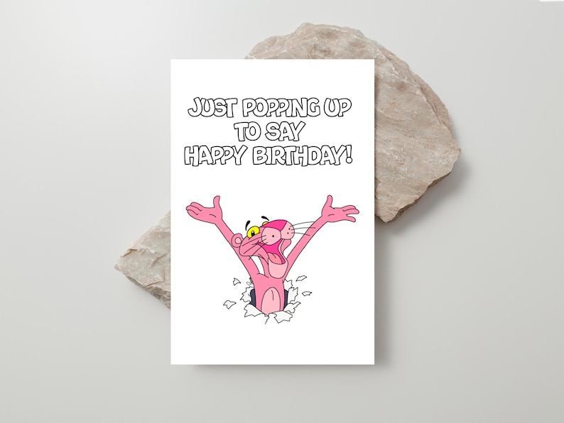 Pink Panther Printable Birthday Card (different Sizes Provided) - Etsy