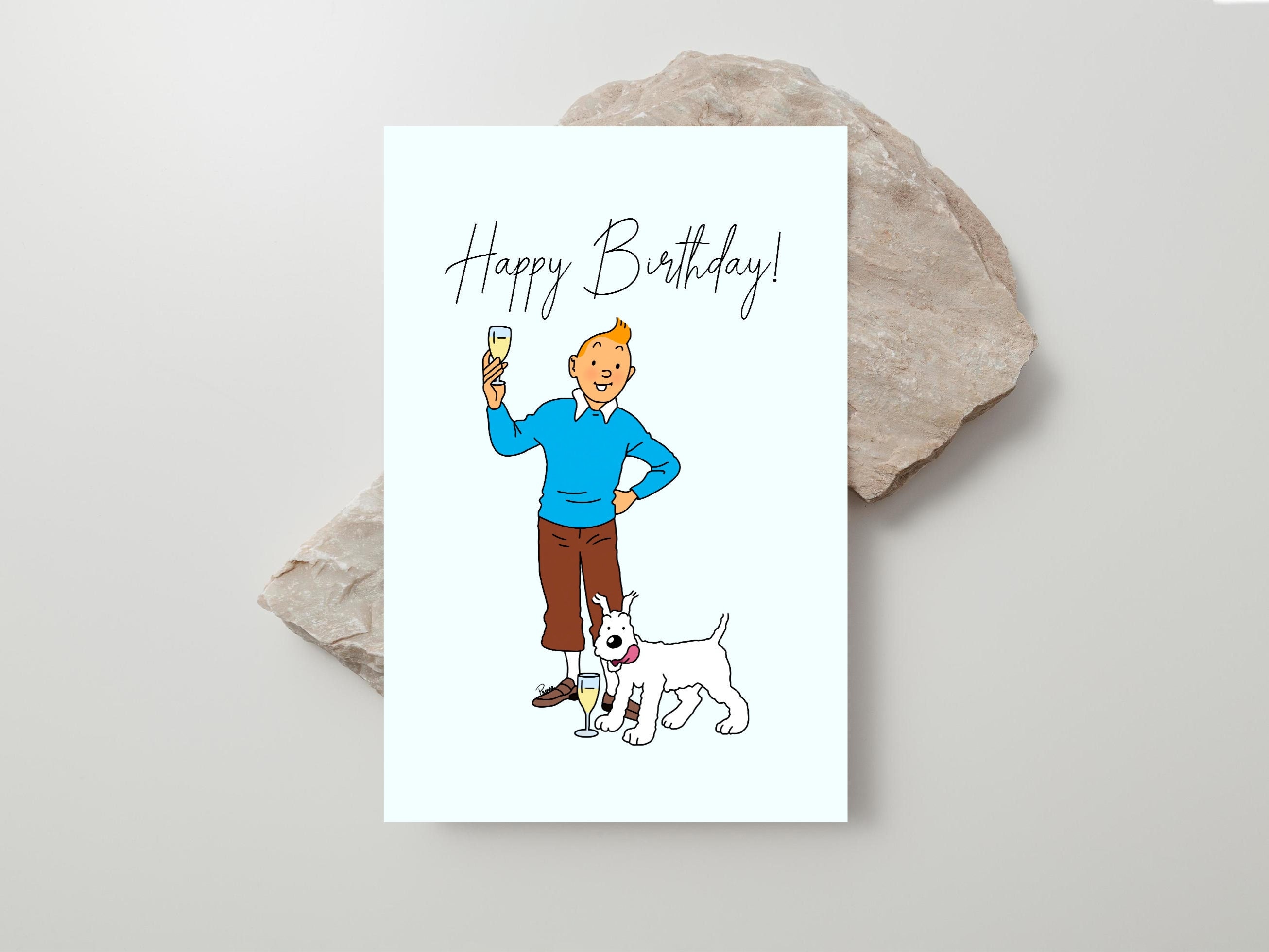 Tintin Happy Birthday Card - Etsy