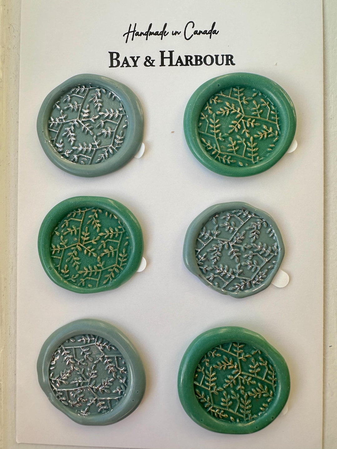 Set of 6 Nature Inspired Seals, Leaf Seals, Stickers, Self-adhesive ...