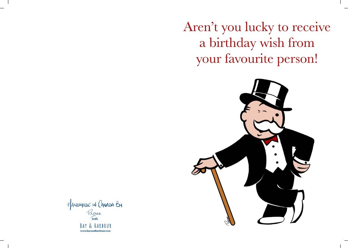 Monopoly Printable Greeting Card Board Game Greeting Card Last Minute ...