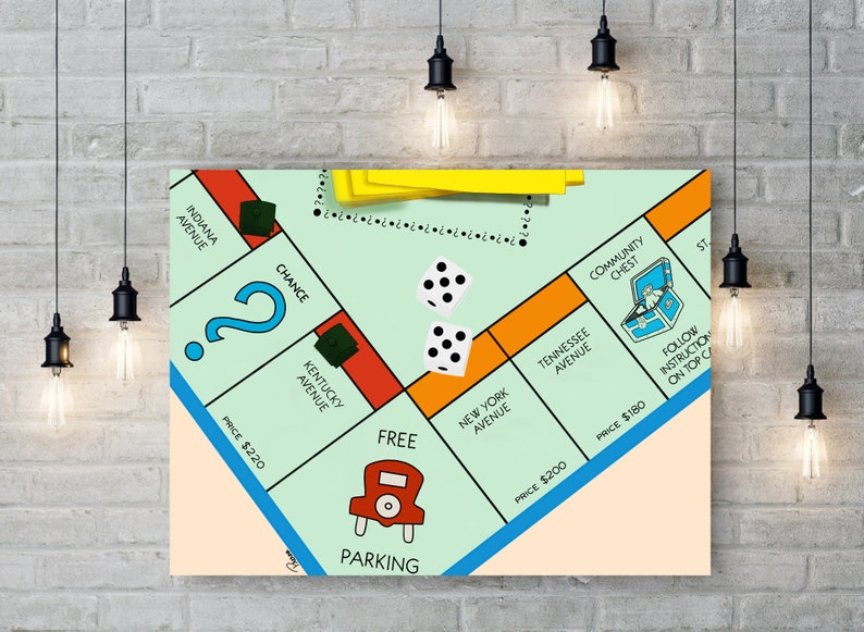 Board Game Printable Wall Art | Monopoly Print | Monopoly Art | Dorm ...