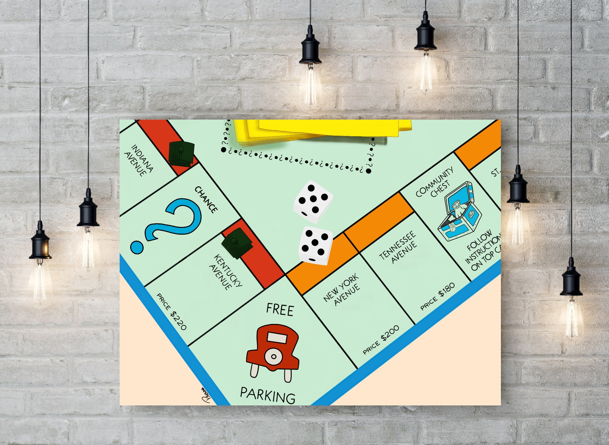 Board Game Printable Wall Art Monopoly Print Monopoly Art Dorm Art Play ...