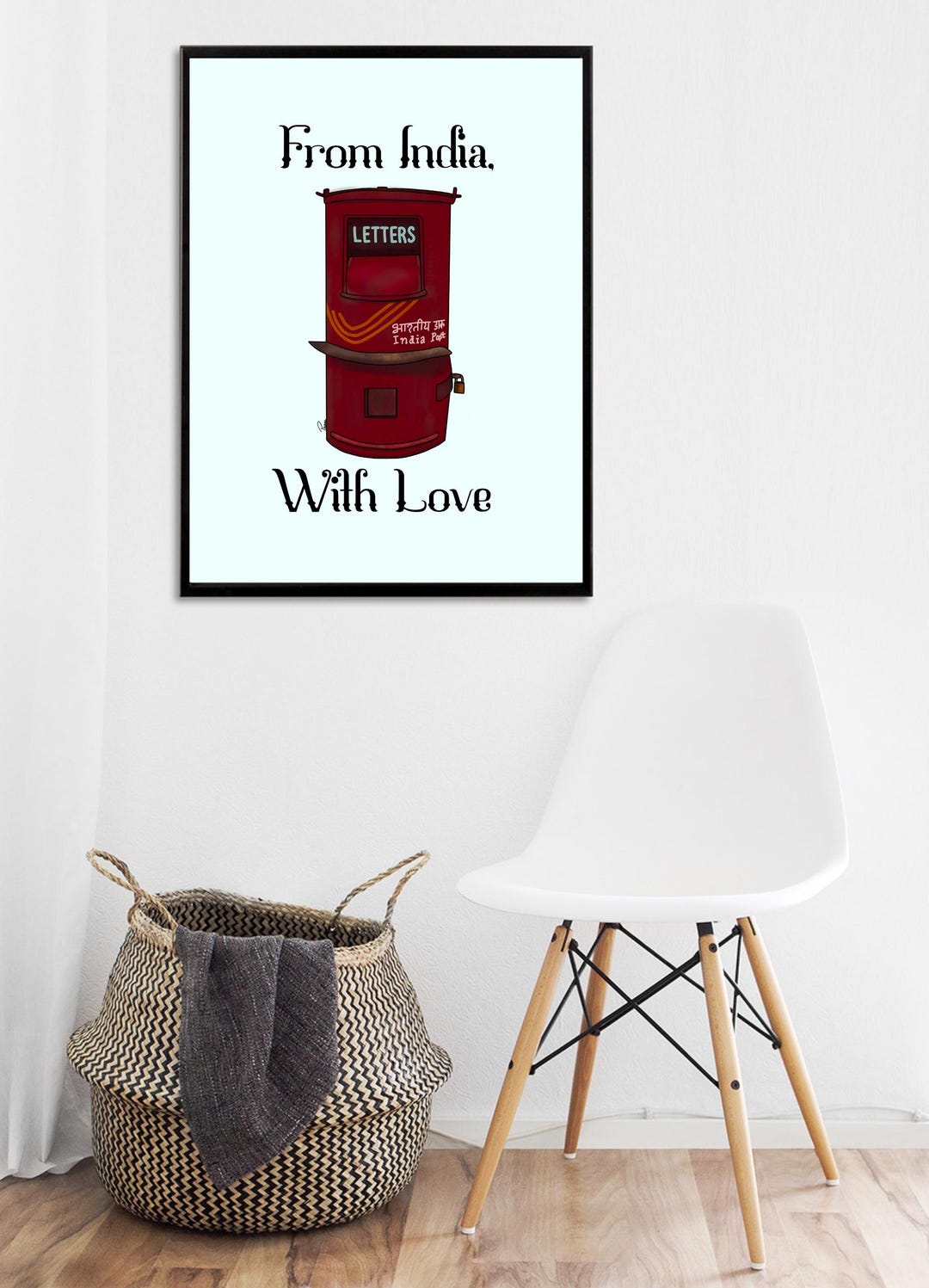 India Post Box Art Print: Modern South Asian Home Decor (digital ...