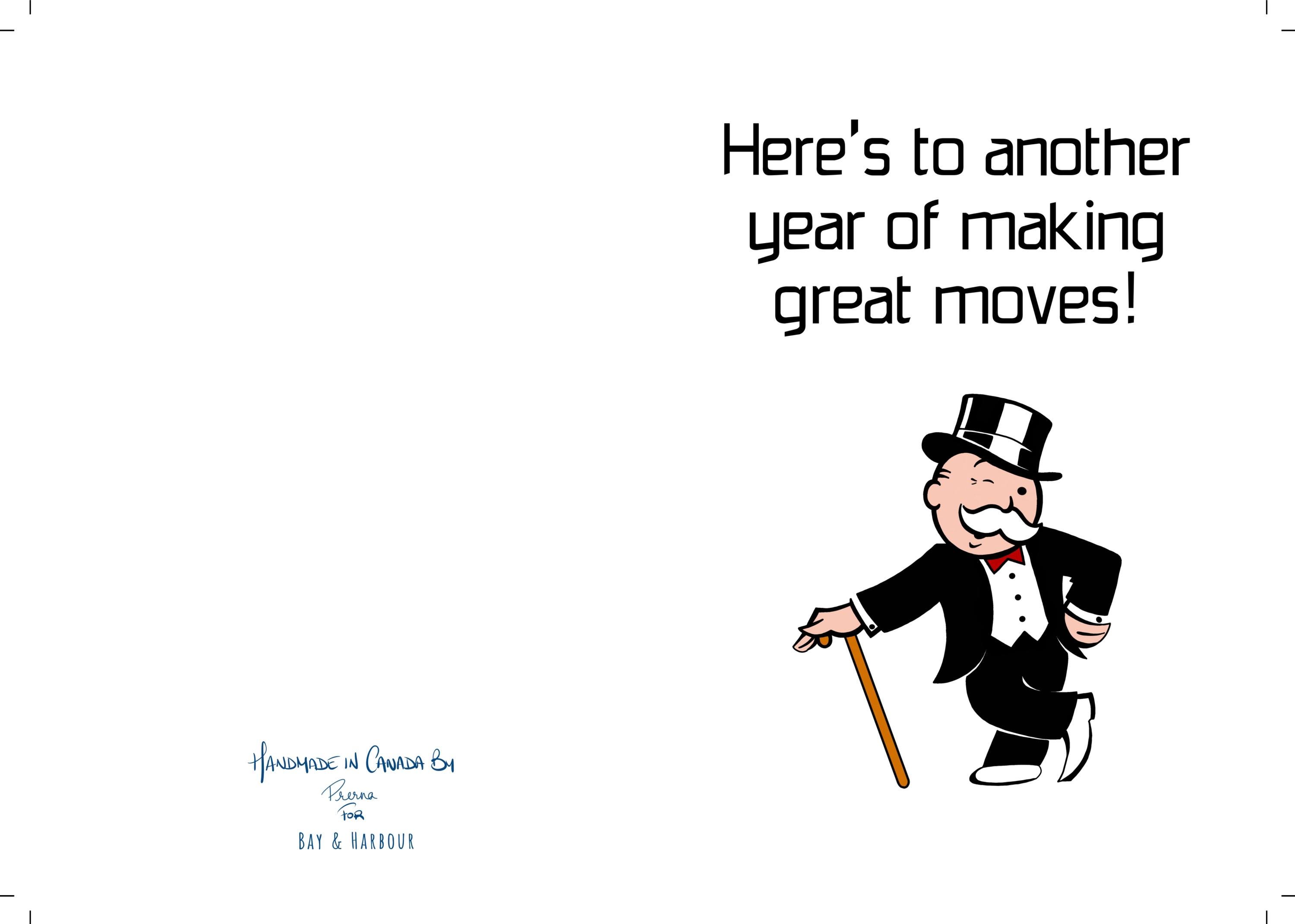 Monopoly Game Printable Greeting Card | Congratulations Card | Board ...