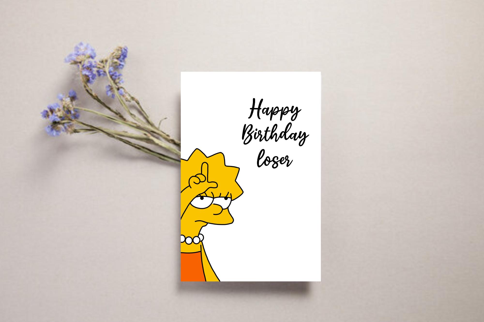 Lisa Simpson Birthday Card: Printable Simpsons TV Show Gift (digital ...