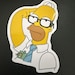 Homer Simpson Sticker: Waterproof Die Cut Decal for Water Bottles ...
