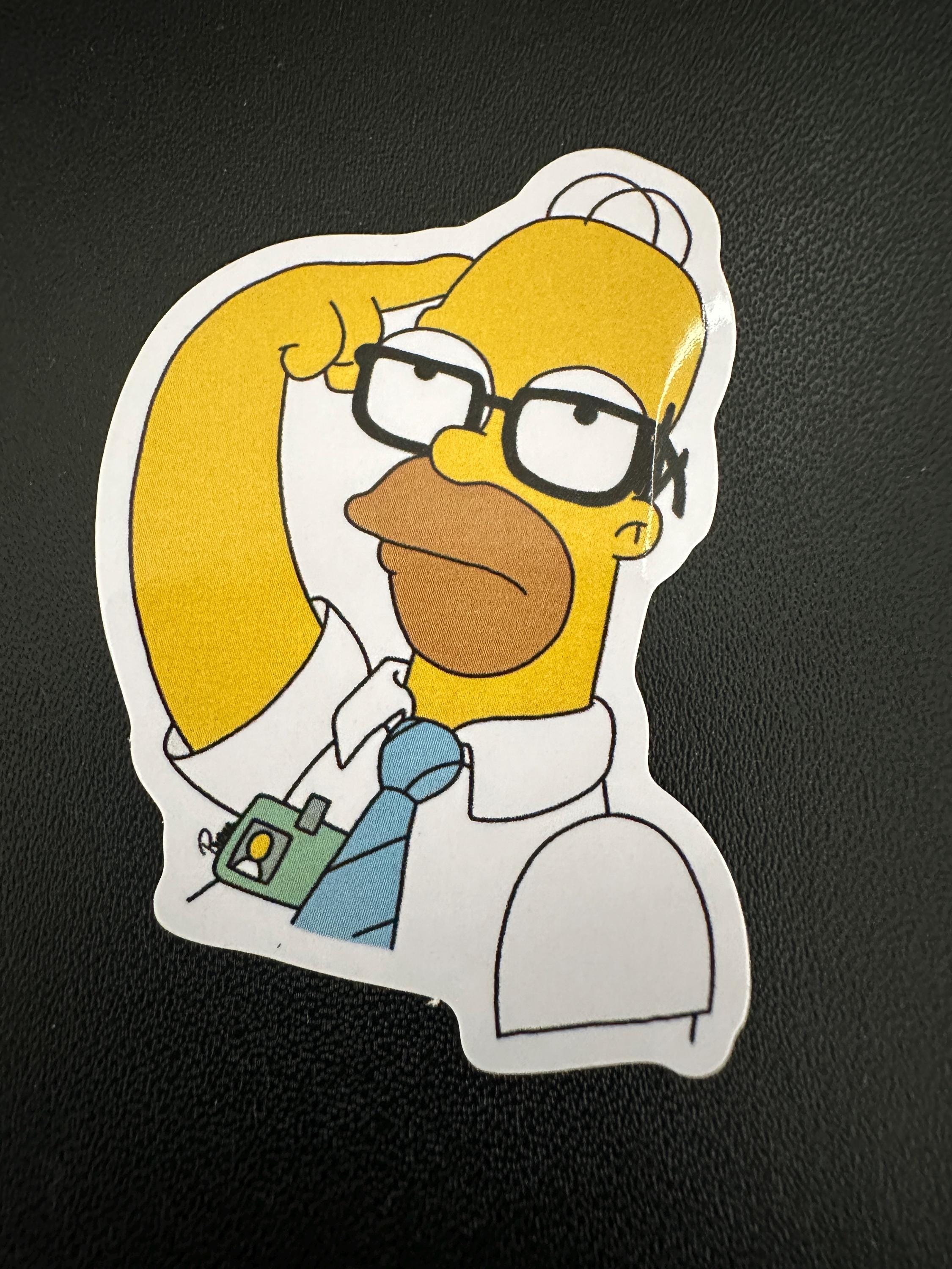 Homer Simpson Sticker: Waterproof Die Cut Decal for Water Bottles ...