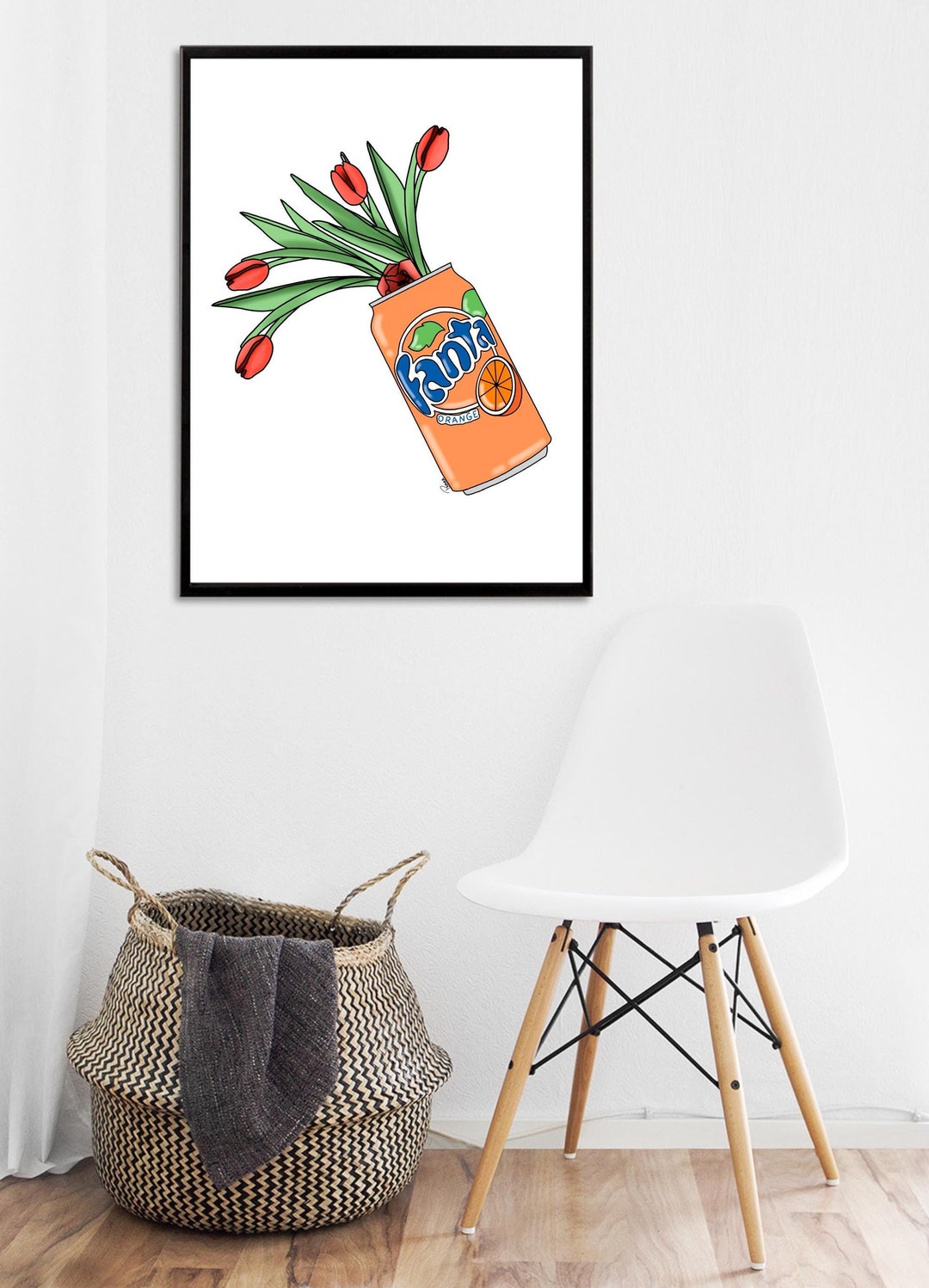 Can of Fanta Printable Wall Art Can of Flowers Art Floral Art Print ...