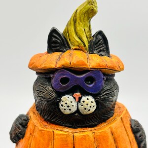 Cat in Pumpkin Costume Resin Figurine Telle M Stein 2005 Halloween - Etsy