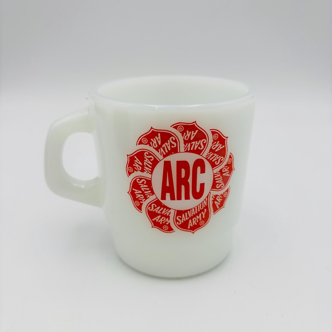 Vintage Milk Glass Salvation Army Arc Termocrisa Mexico Coffee Mug ...