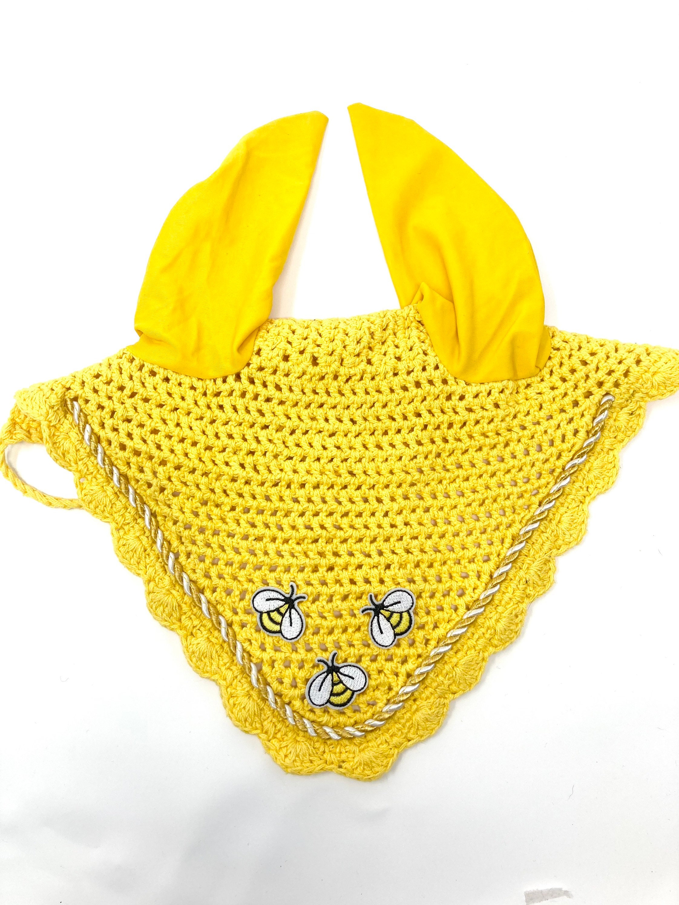NEW Yellow 3 bees Bonnet! Horse-Sized