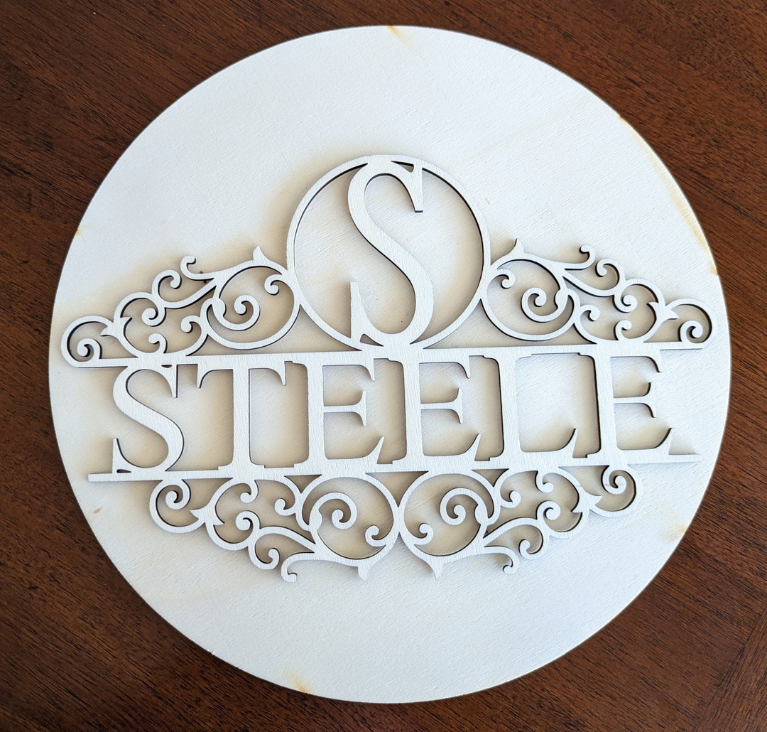 Personalized Family Name Monogram DIY Wood Sign Kit, Ready to Finish ...