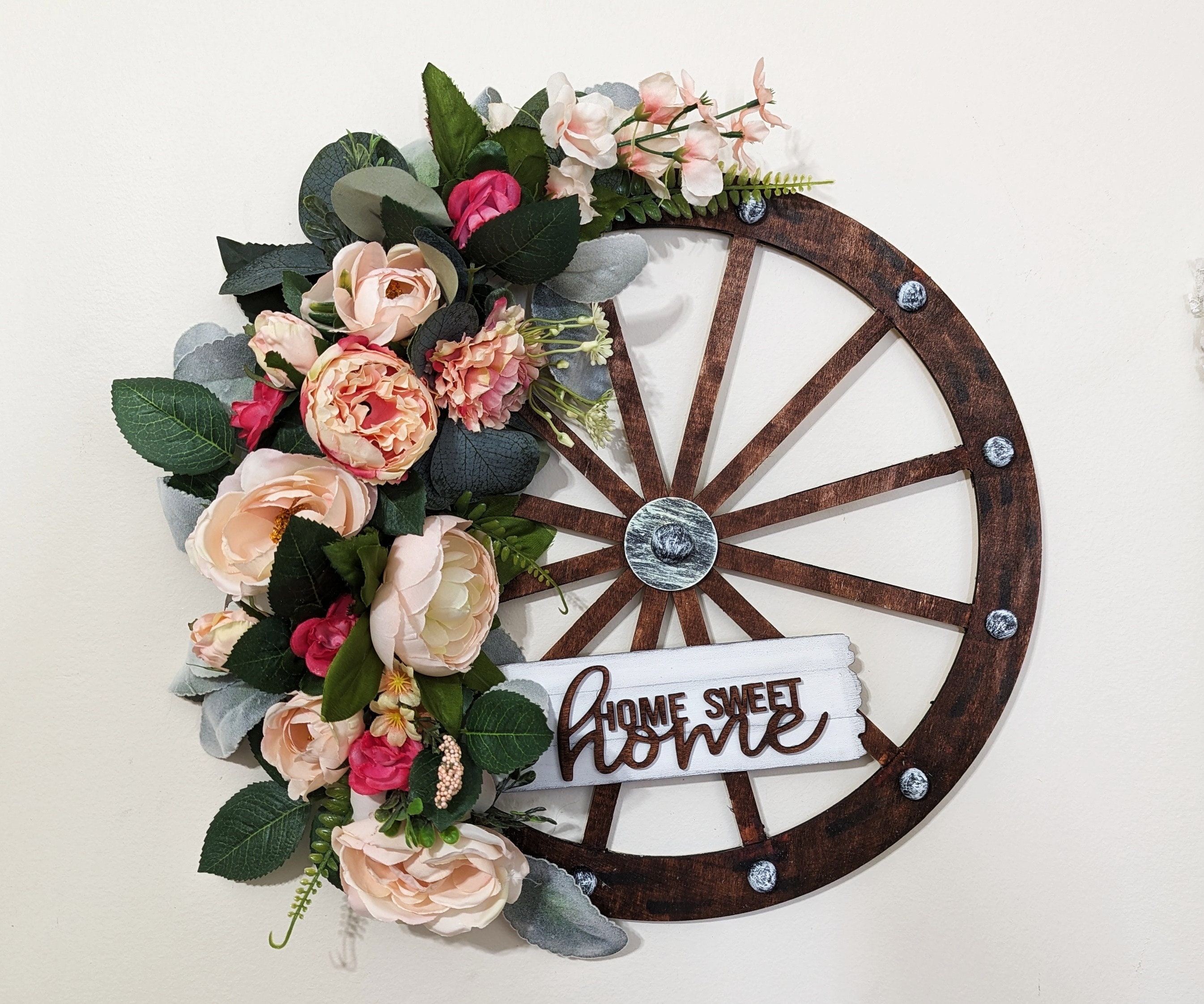 Wood Wagon Wheel & Sign Cut-out Kit Ready to Finish Crafts, DIY Wood ...