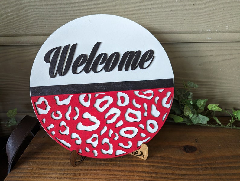 Leopard Print Welcome DIY Wood Sign Kit Ready to Finish - Etsy