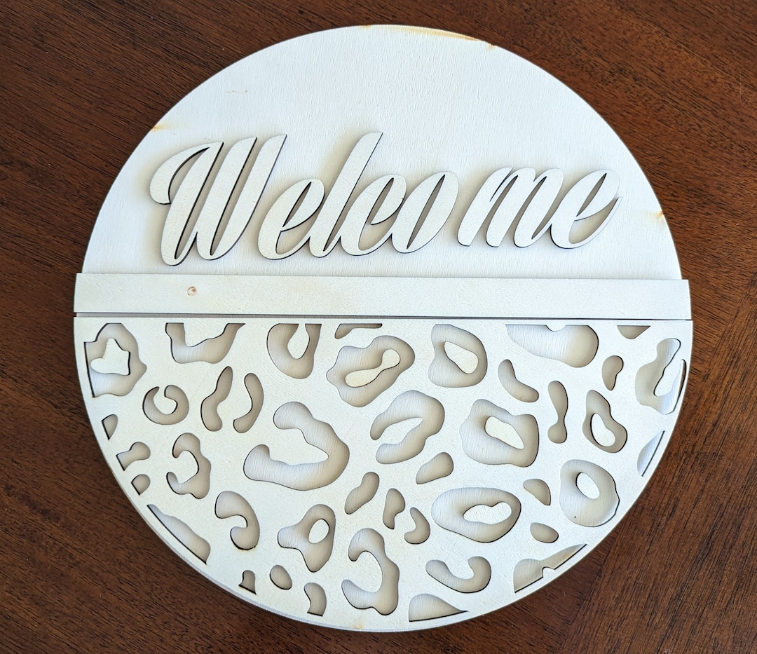 Leopard Print Welcome DIY Wood Sign Kit, Ready to Finish Crafts, DIY ...