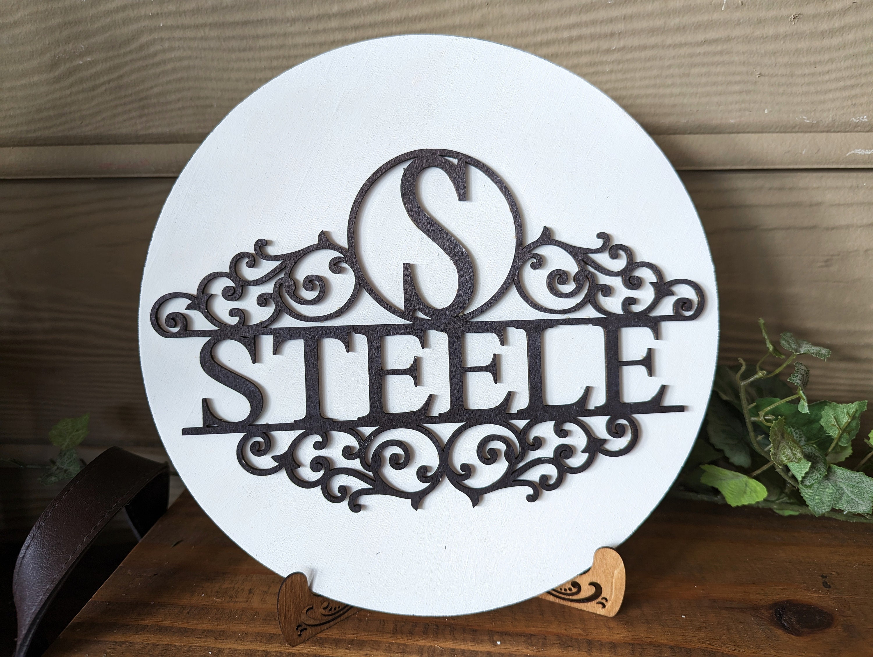 Personalized Family Name Monogram DIY Wood Sign Kit, Ready to Finish ...