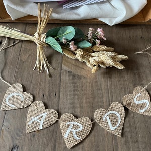 Cards Wedding Christening Special Event Sign Mini Hessian Heart Bunting ...
