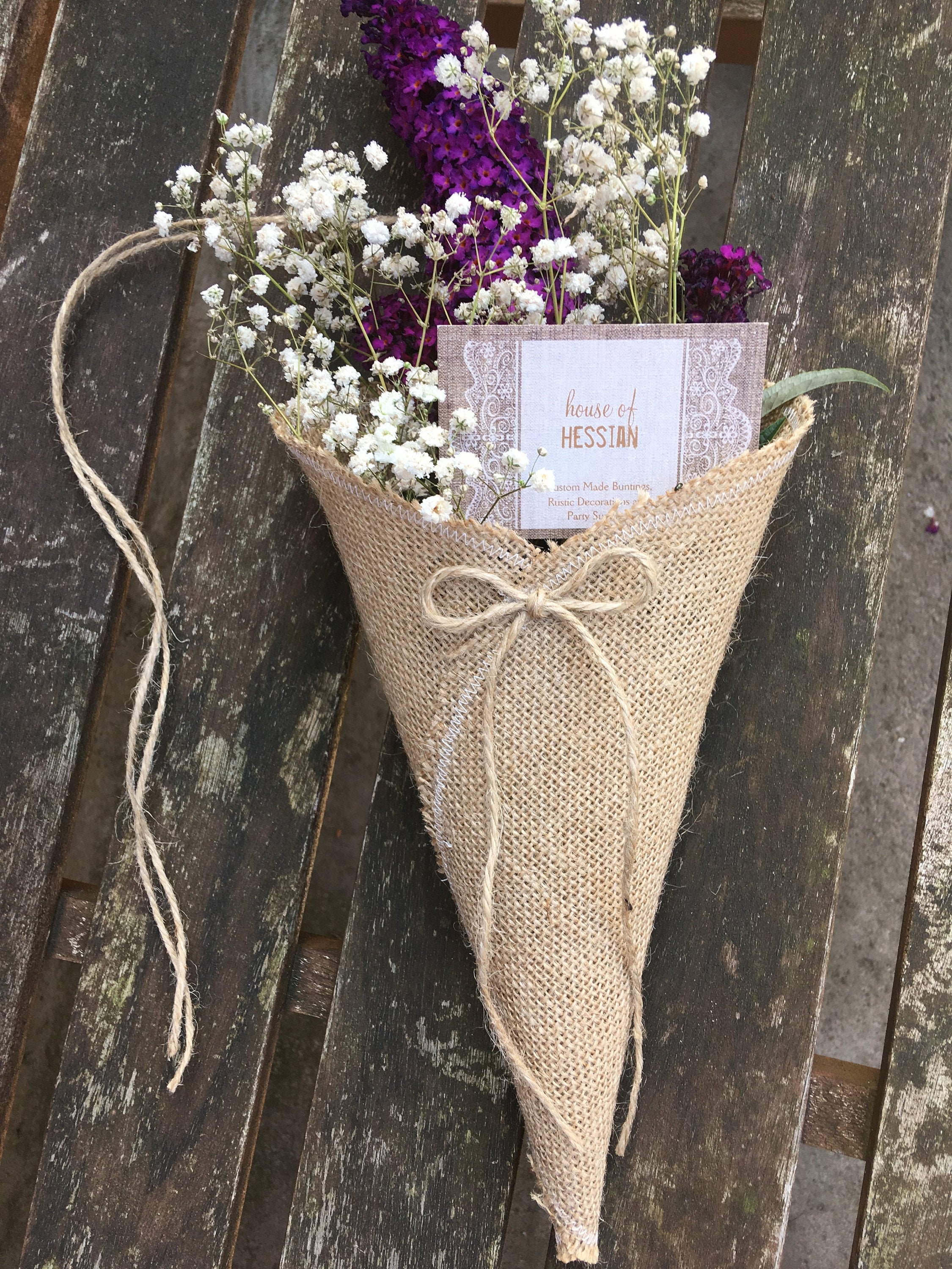 Large Empty Hessian Flower Sack Decoration Natural Wedding Decoration ...