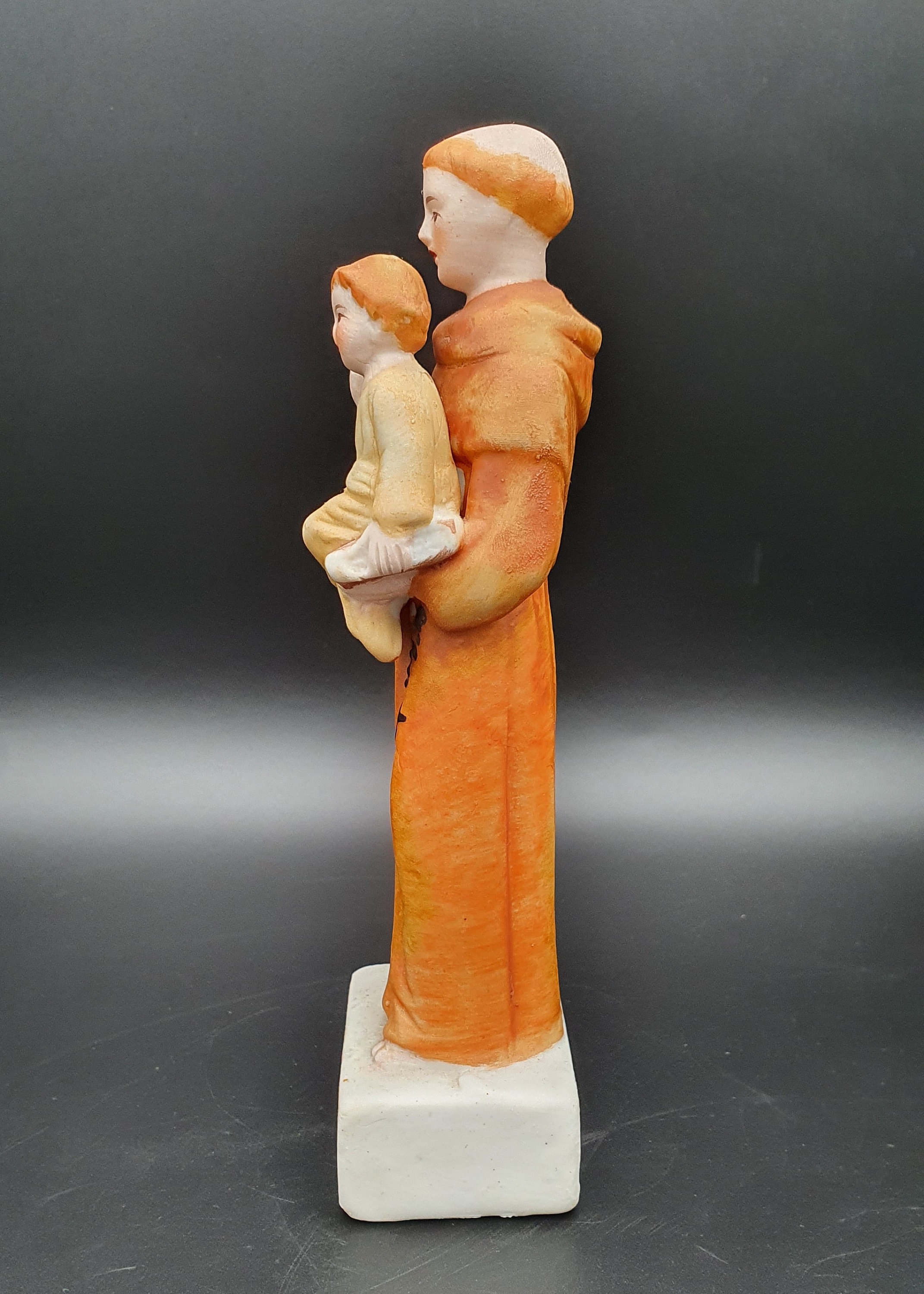 Mini Statue Saint Anthony of Padua Porcelain Biscuit Early XX - Etsy