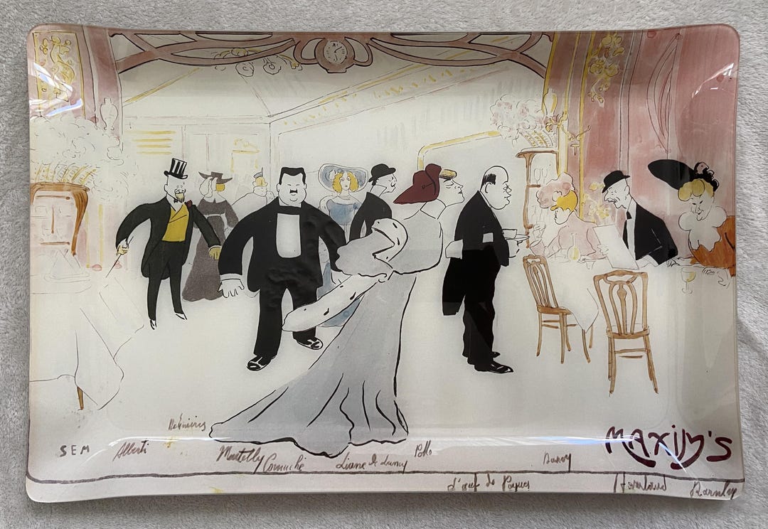 MAXIM'S 1970 Rare Collector Glass Resin Tray 47x31x3cm paris 240199 - Etsy