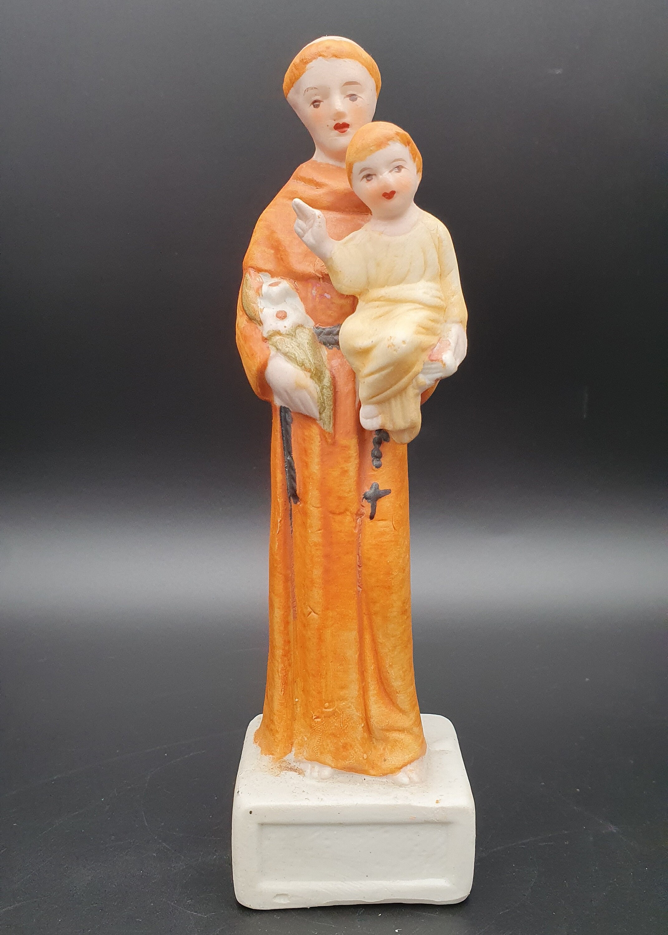 Mini Statue Saint Anthony of Padua Porcelain Biscuit Early XX - Etsy