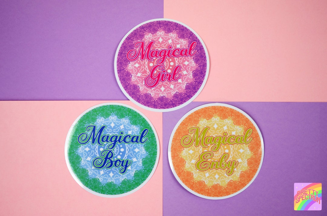 Magical Gender Vinyl Stickers - Etsy
