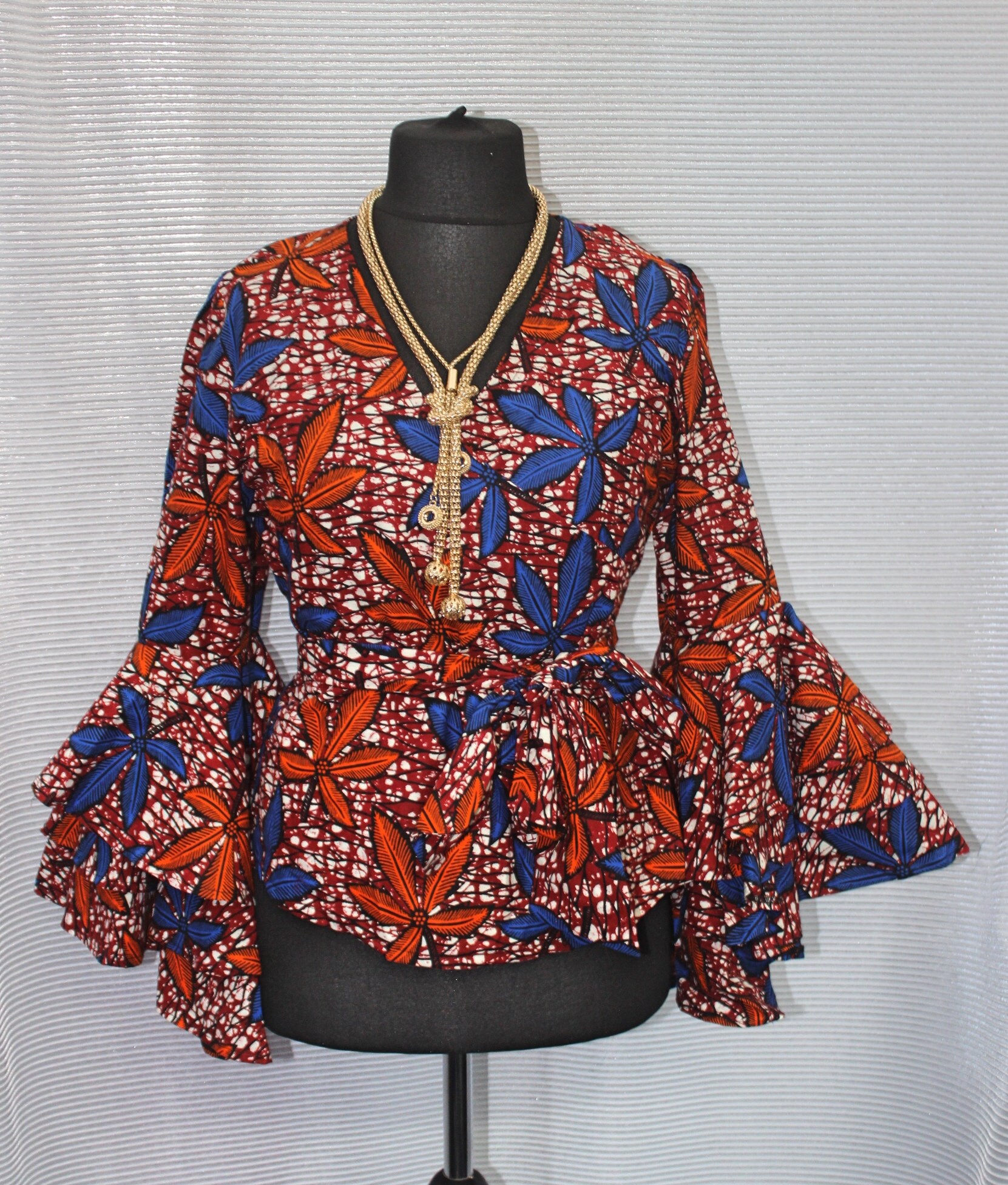 Wrap Top With Ruffle Sleeves and Detachable Belt UK Size 14-16 - Etsy