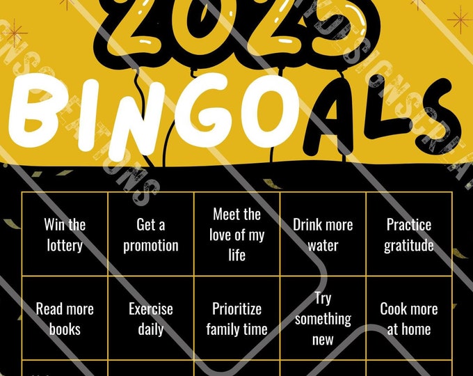 2025 Bingoals New Year Resolution Bingo Card - Etsy