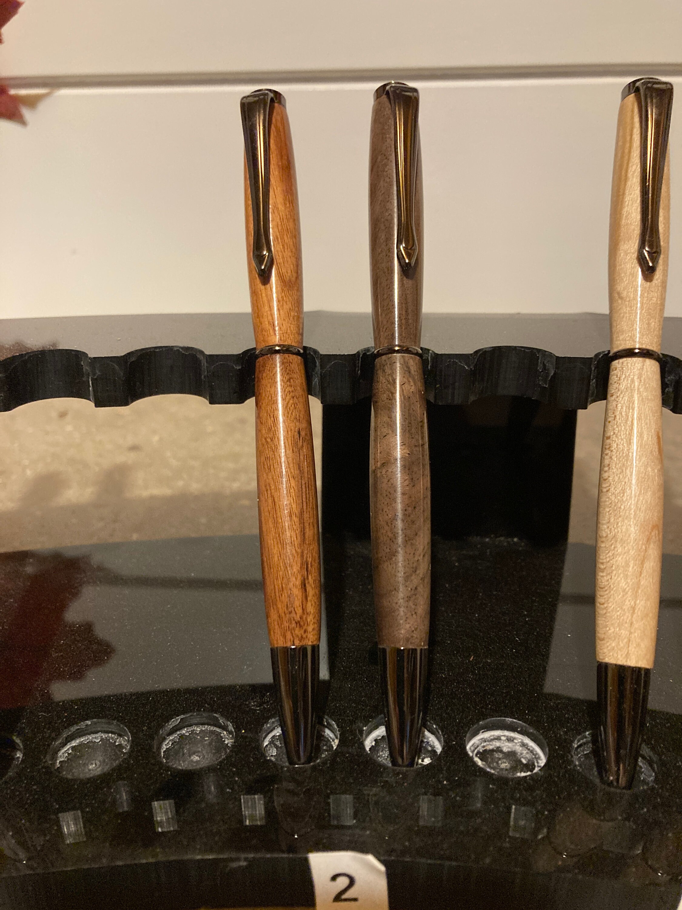 Set of Two Wood Slimline Ballpoint Pens With Free Refill Great - Etsy