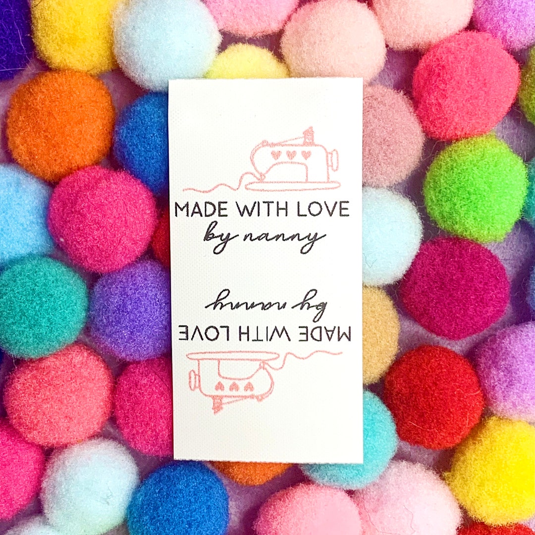 Personalise TEXT Sewing Machine Design Fabric Clothing Labels Product ...
