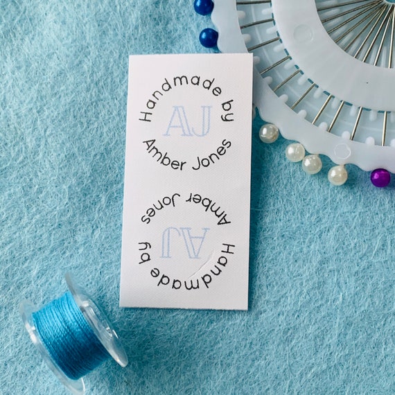 Custom Monogram Fabric Clothing Labels Product Tags Handmade | Etsy