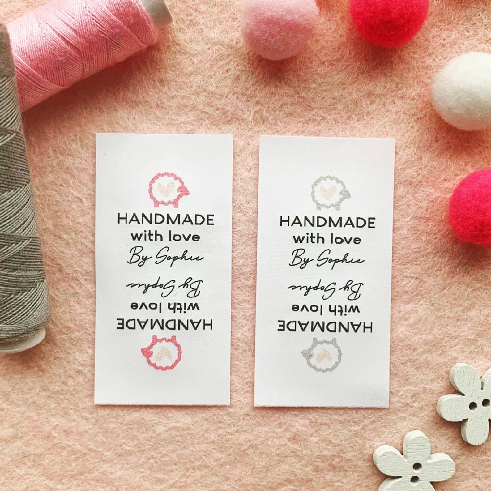 Fold-over Fabric Garment Product Tags for Handmade Items | Etsy UK