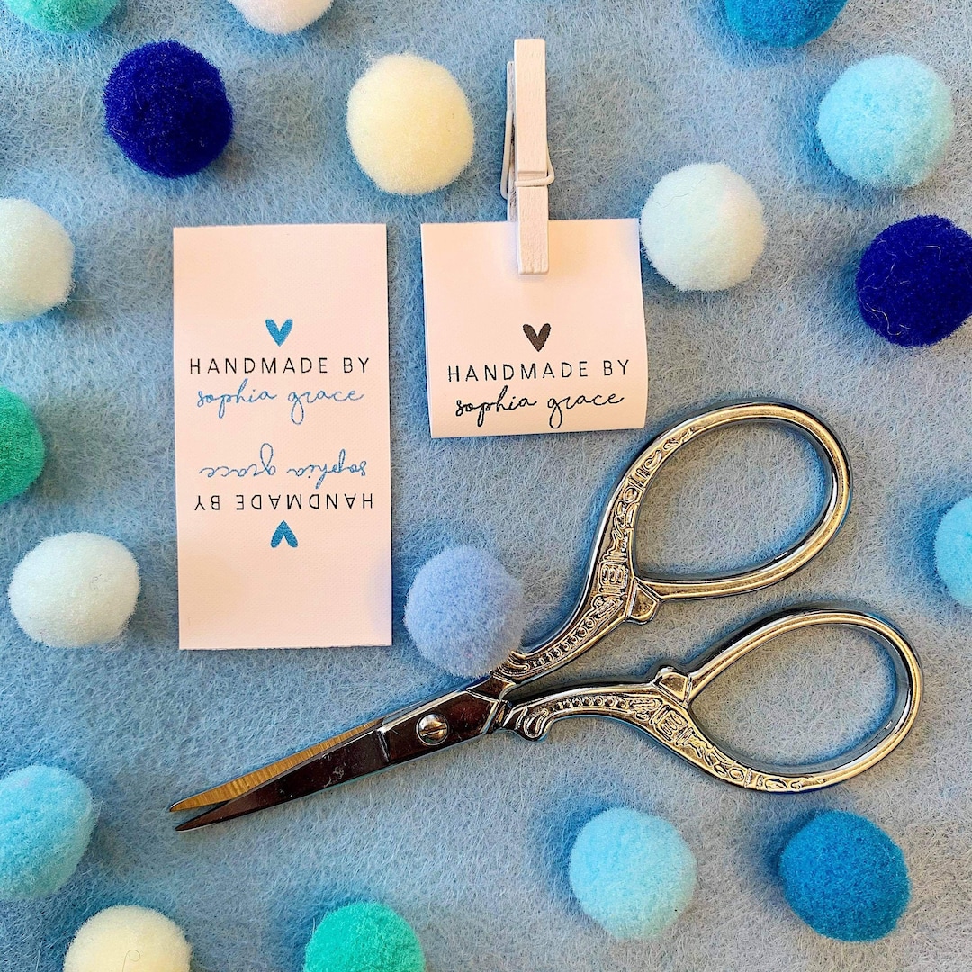 Fold-over Fabric Garment Product Tags for Handmade Items Customise With ...