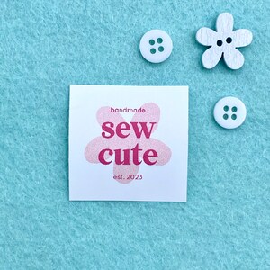 Flat Lay Colourful Flower Fabric Labels Tags Handmade Items Customise ...