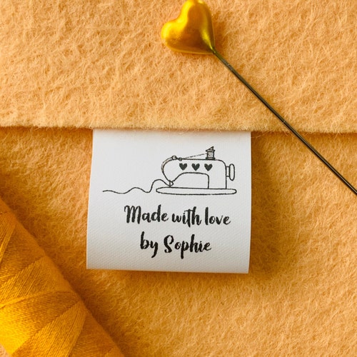 Custom Name Sewing Machine Design Fabric Clothing Labels - Etsy