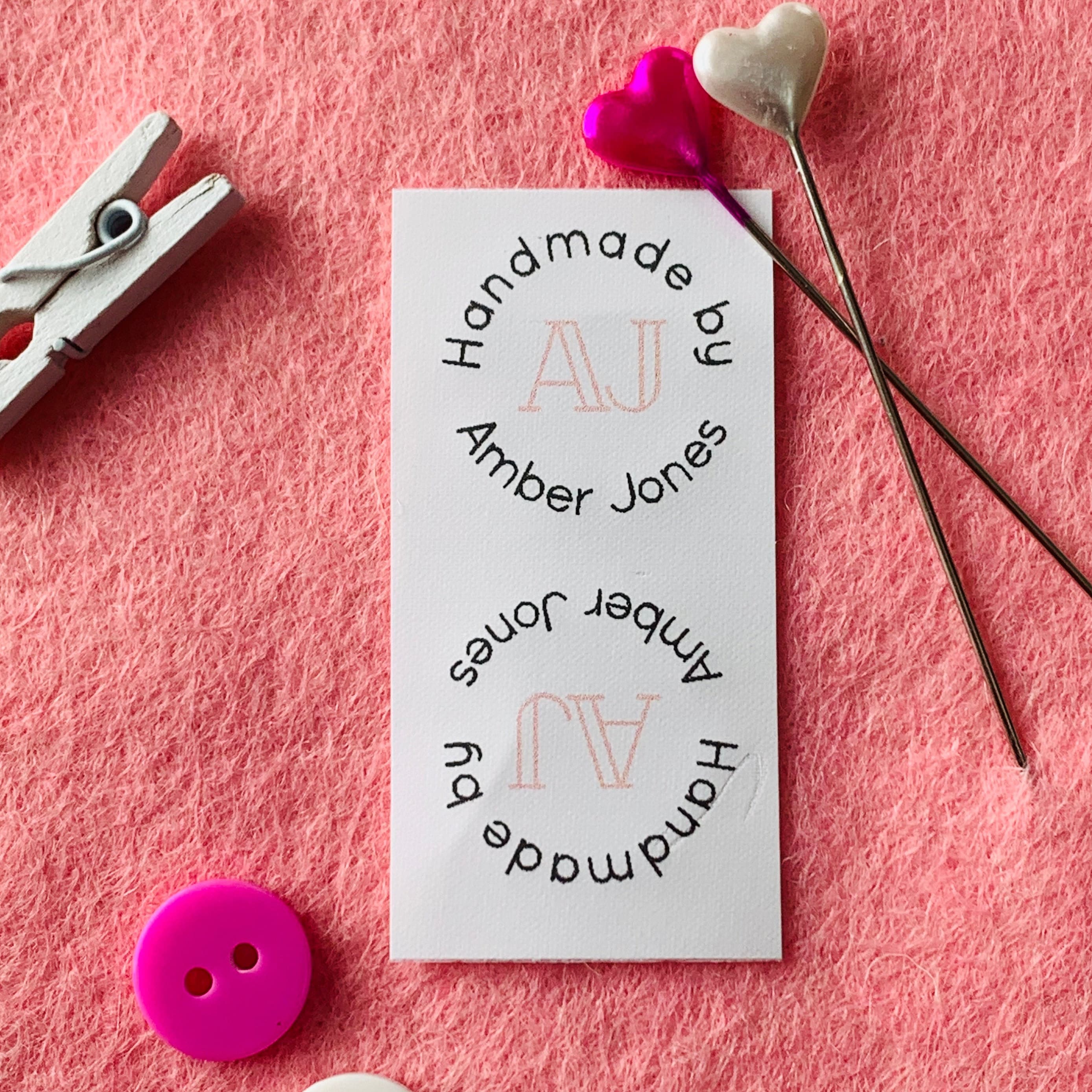Custom Monogram Fabric Clothing Labels Product Tags Handmade Products ...