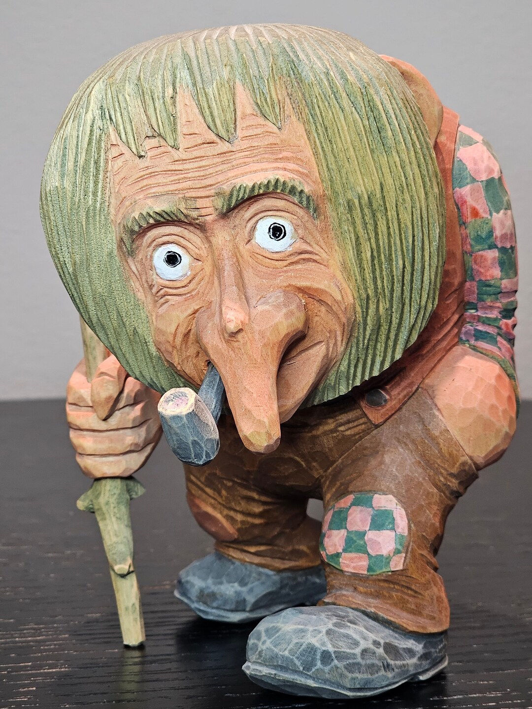 Vintage Hand Carved Norwegian Troll by Anton Sveen - Authentic Wooden ...