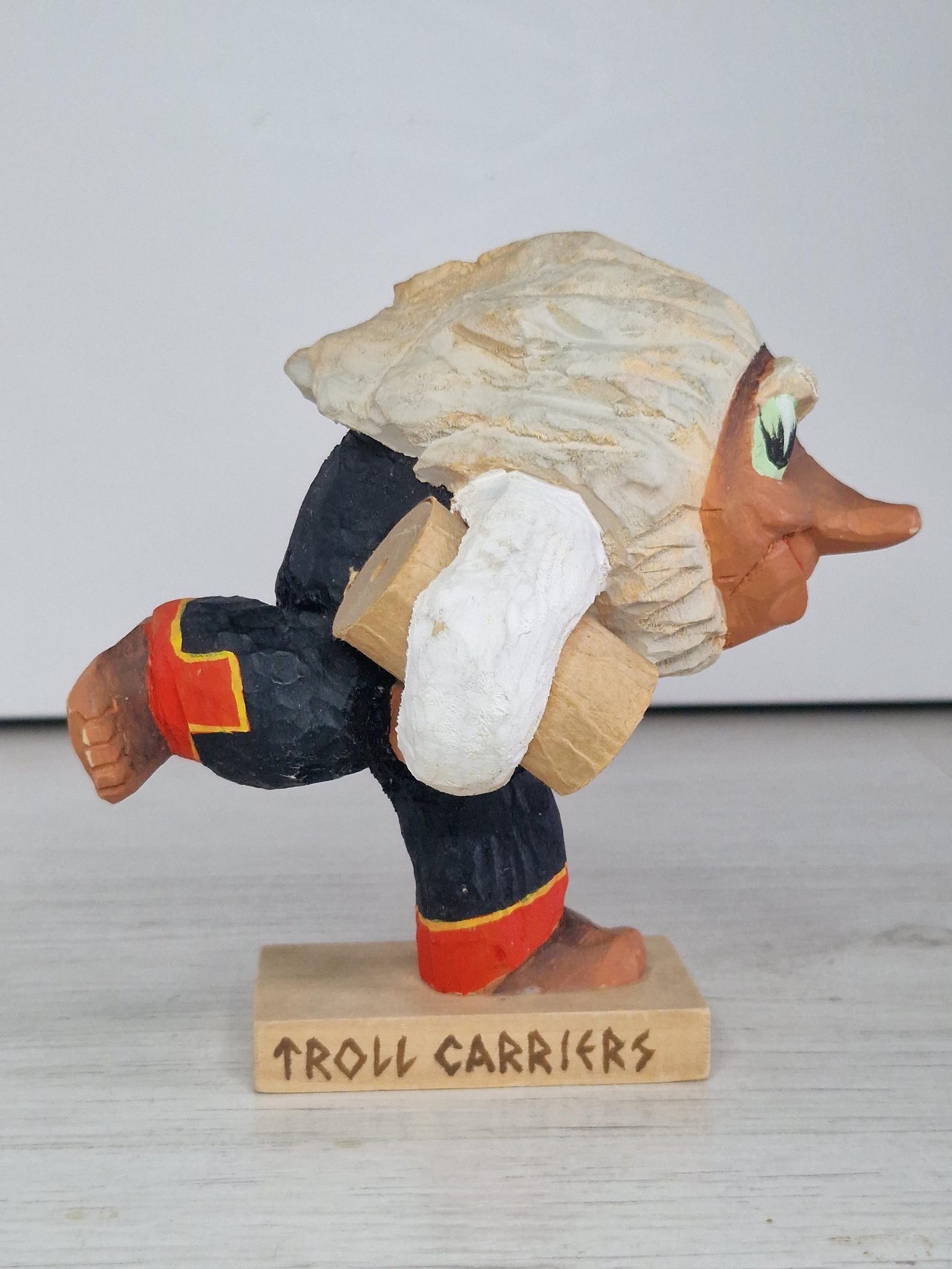 RARE Vintage Hand Carved Norwegian Troll by Henning - Authentic Wooden ...