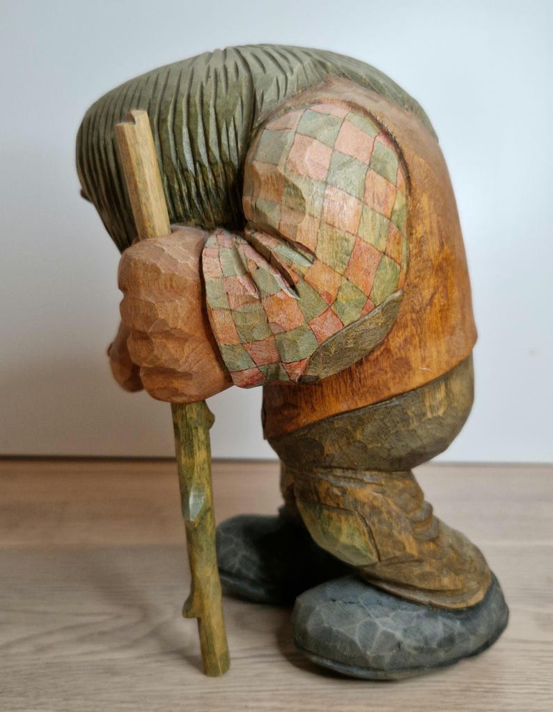 Vintage Hand Carved Norwegian Troll by Anton Sveen - Authentic Wooden ...
