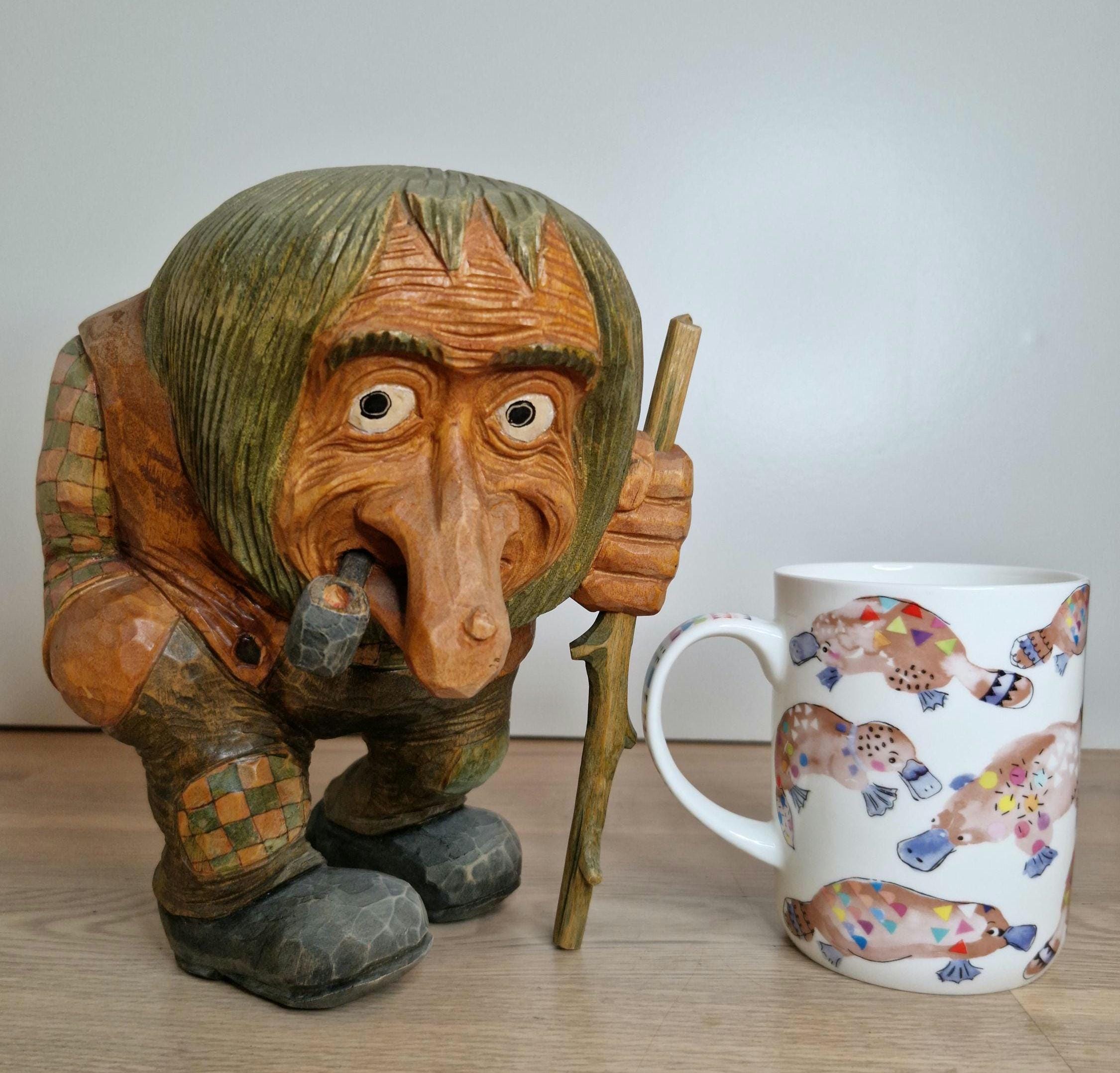 Vintage Hand Carved Norwegian Troll by Anton Sveen - Authentic Wooden ...
