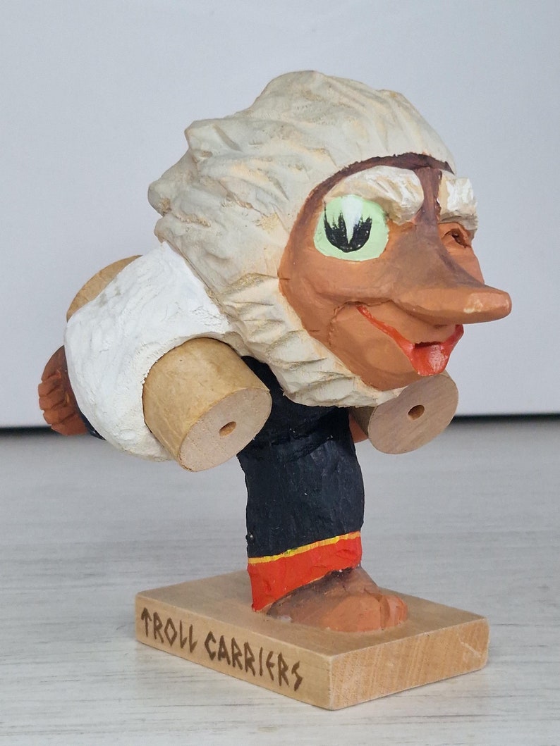 RARE Vintage Hand Carved Norwegian Troll by Henning - Authentic Wooden ...