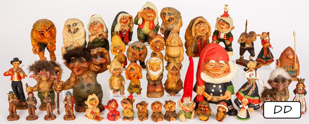 Collection of 40 Norwegian Figures Mostly HENNING Carvings - Etsy Norway