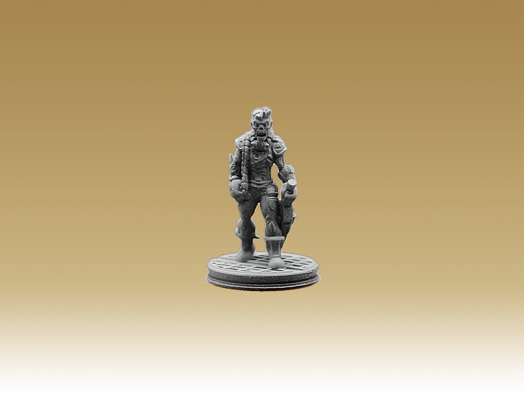 Mutant Slayer Undead Alien Male Chain & Sword Space 3D Printed Sci-fi ...