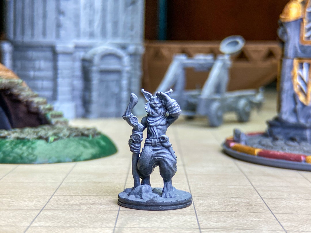 Lynx Tabaxi Miniature: Desert Catman Spellcaster, RPG Dnd Figure - Etsy